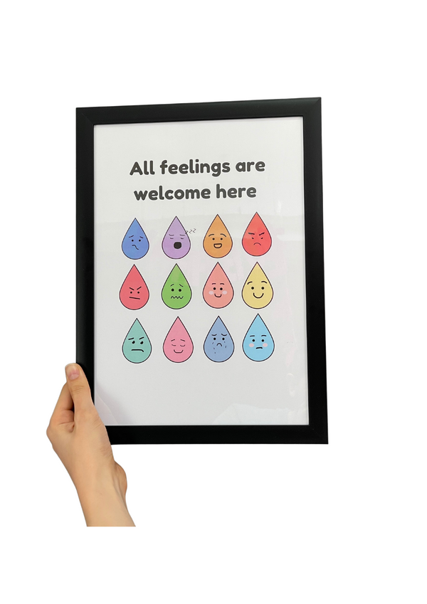 All Feelings Are Welcome Here A4 Print – Raindrops Of Regulation